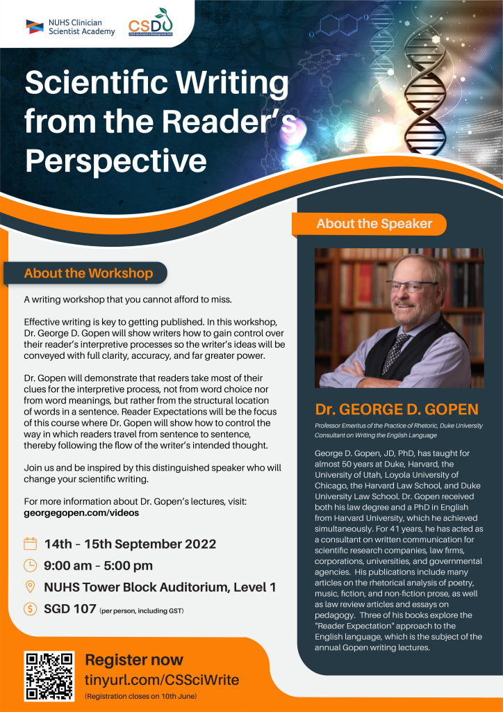 Scientific Writing from the Reader's Prespective - NUHS CS Academy
