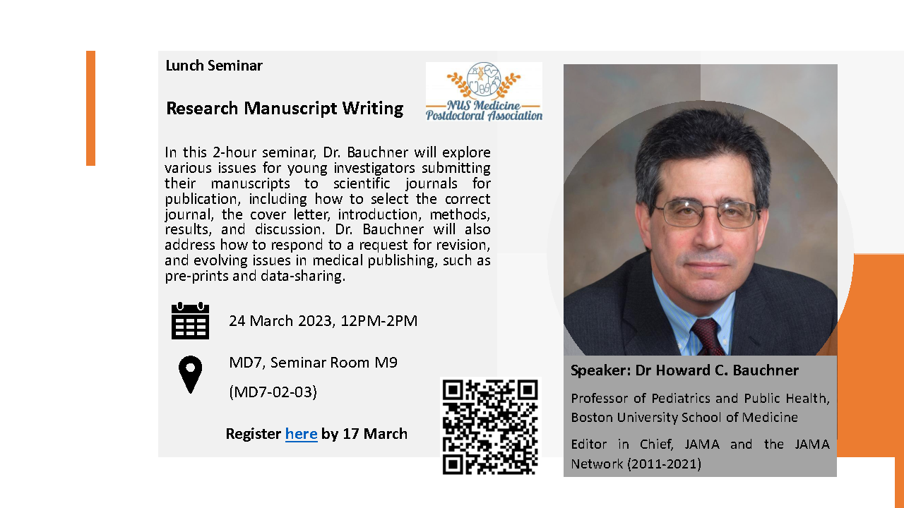 Lunch Seminar - Research Manuscript Writing - NUS Medicine Graduate Studies