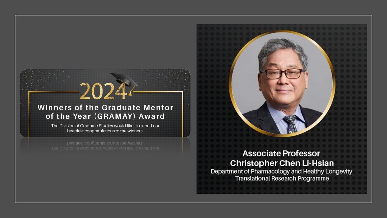 Winner of the Graduate Mentor of the Year (GRAMAY) Award 2024: A/Prof. Christopher CHEN Li-Hsien ...