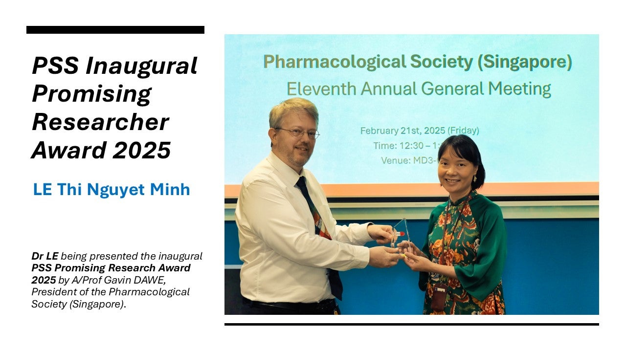 PSS Promising Researcher Award 2025: Dr. LE Thi Nguyet Minh - Pharmacology