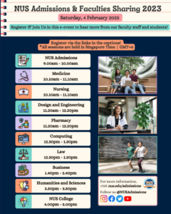 NUS Admissions & Faculties Sharing 2023