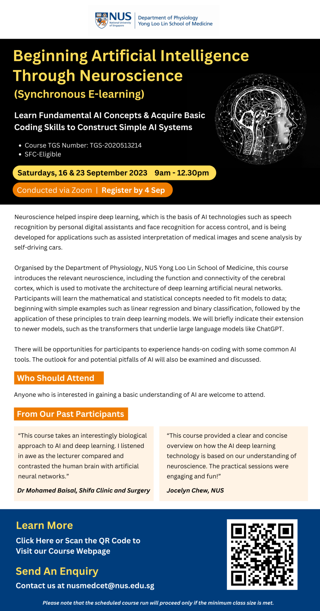 Beginning Artificial Intelligence Through Neuroscience - NUS Department of Physiology