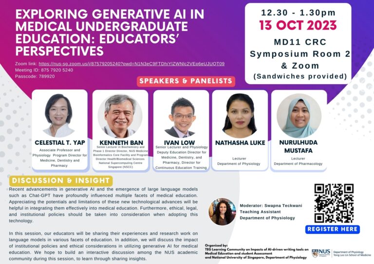 Physiology Panelist discussion 13 October 2023 - NUS Department of Physiology