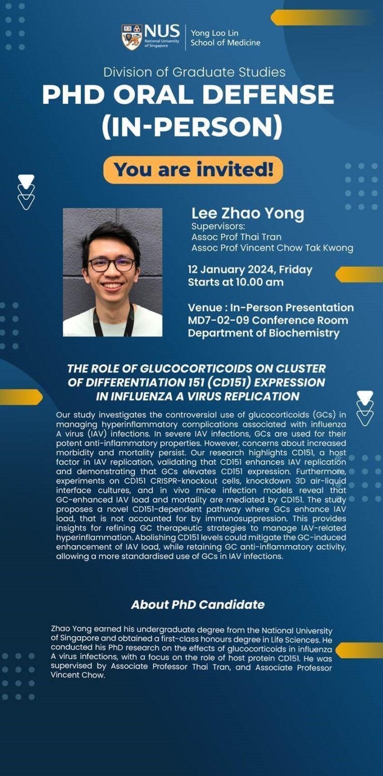 PHD Oral Defense (In-Person) - Lee Zhao Yong - NUS Department of Physiology