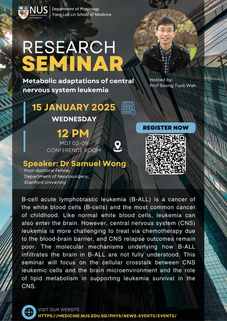 Metabolic Adaptations of Central Nervous System Leukemia - NUS ...