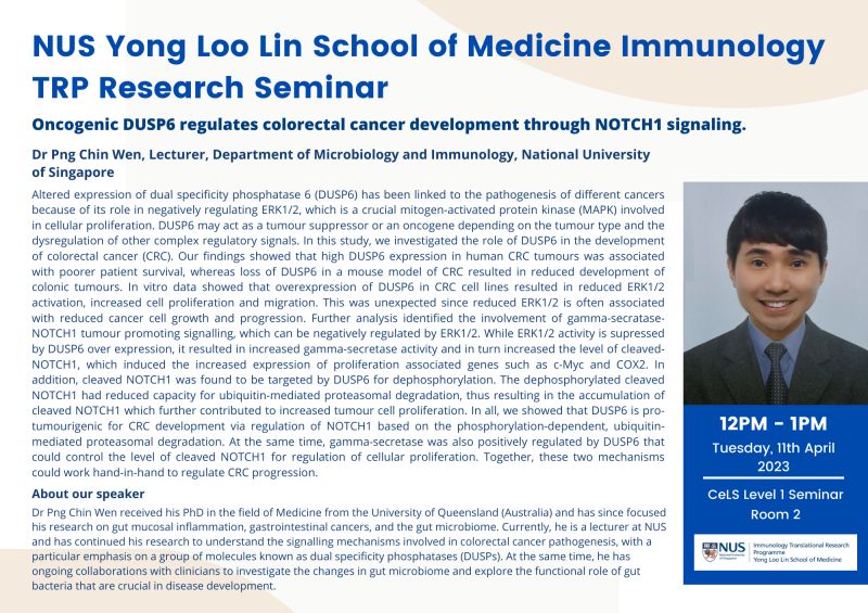 NUS Yong Loo Lin School of Medicine Immunology TRP Research Seminar ...