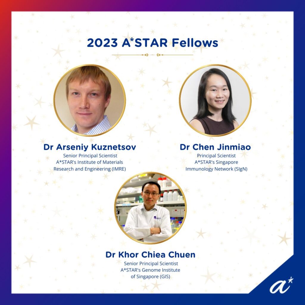 Congratulations to Dr Chen Jinmiao for receiving the A*STAR Fellowship ...