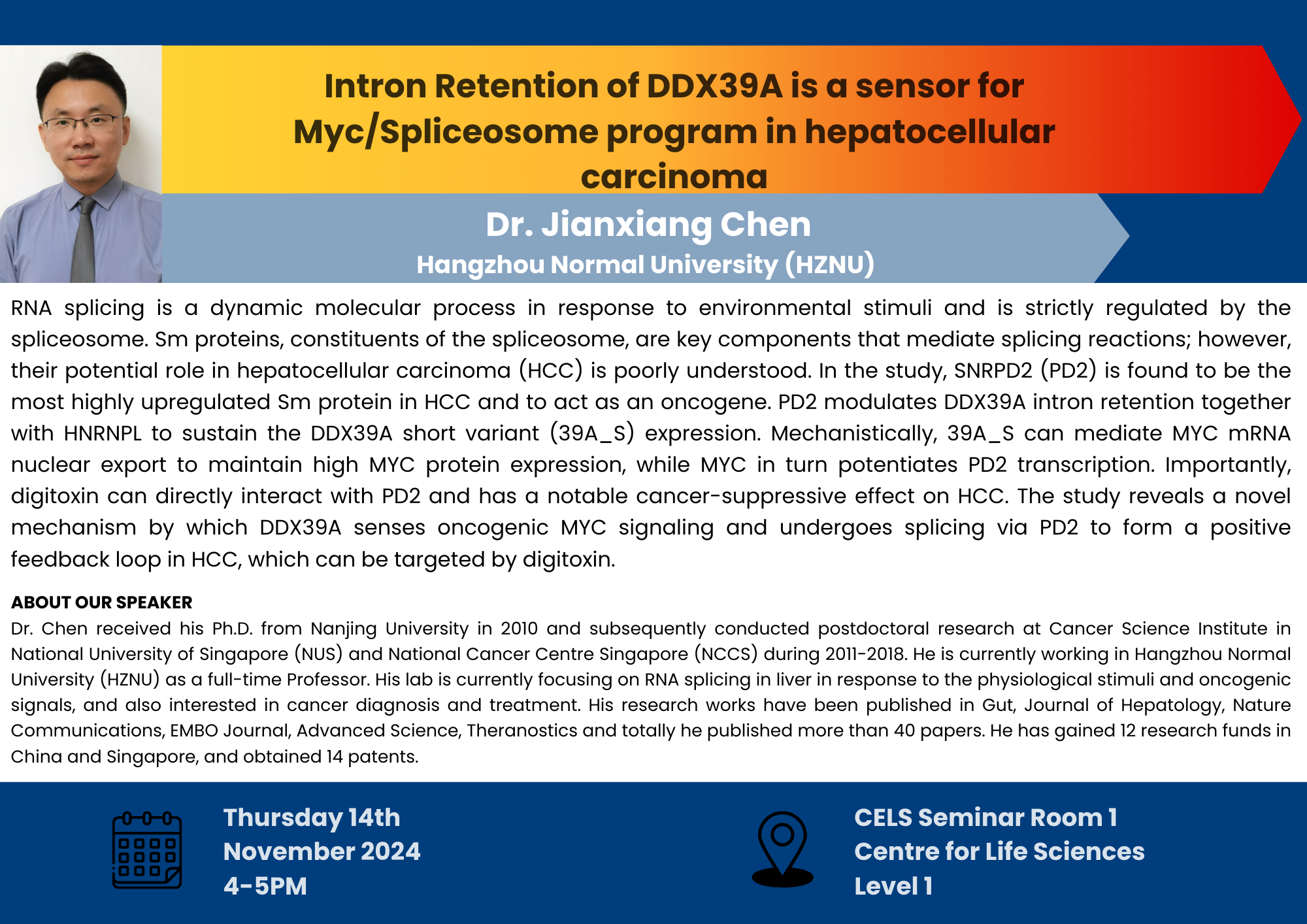 Intron Retention of DDX39A is a sensor for Myc/Spliceosome program in ...